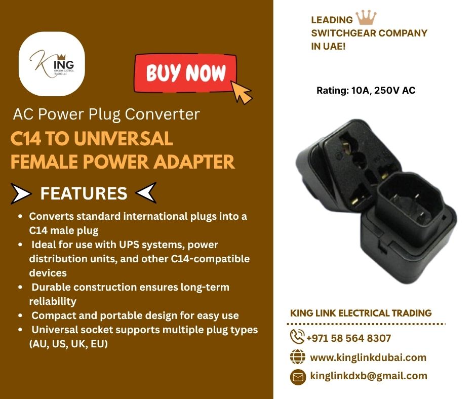 Universal Female Power Adapter - KING LINK ELECTRICAL TRADNING L.L.C